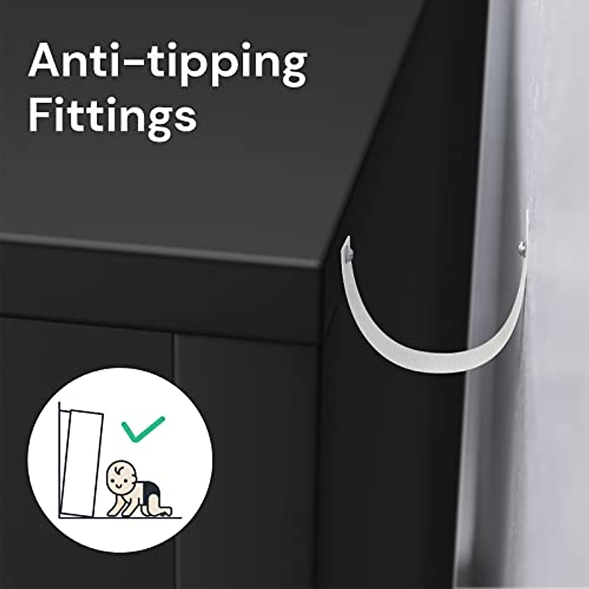 SunsGrove Dresser for Bedroom with 4 Drawers Modern Wooden Dresser for Clothes Organizer Tall Storage Chest of Drawer for Living Room, Children Room, Entryway, Black