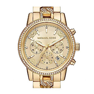 Michael Kors Women's Ritz Gold-Tone Stainless Steel Chain Bracelet Watch (Model: MK6937)