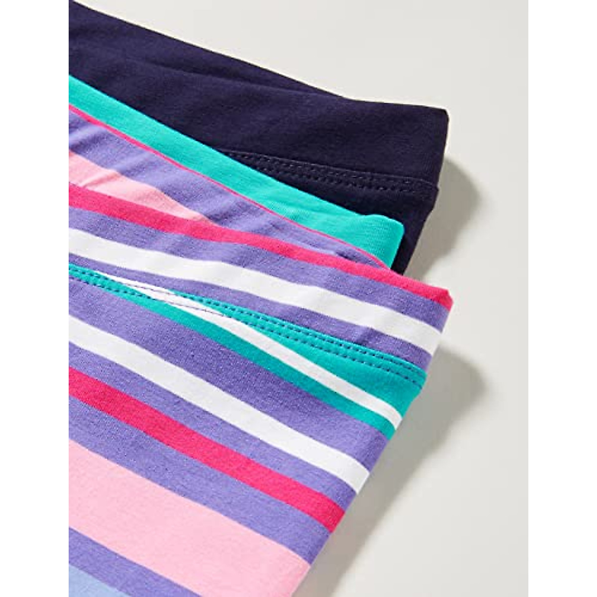 Amazon Essentials Girls' Leggings (Previously Spotted Zebra), Pack of 5, Aqua Green/Navy/Pink/Stars/Stripe, Small