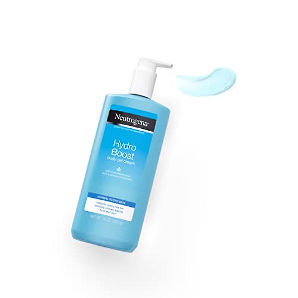 Neutrogena Hydro Boost Body Moisturizing Gel Cream with Hyaluronic Acid, Non-Greasy & Fast Absorbing, Lightweight Hydrating Body Lotion for Normal to Dry Skin, Paraben- & Dye-Free, 16 oz
