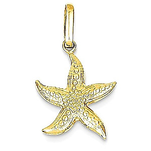 IceCarats 14K Yellow Gold Starfish Necklace Charm Pendant Only