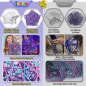 3D String Art Kit for Kids - Upgraded Makes a Light-Up Star Lantern with Multi-Colored Lights - Crafts for Girls and Boys - Kids Gifts - DIY Arts & Craft Kits for 8, 9, 10, 11, 12 Year Old Girl