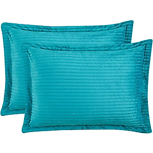 Hearth & Harbor Premium Flannel Duvet Cover Set - 3 PC Reversible King Comforter Cover Set with Microfiber Back - 1 Velvet Duvet Cover King & 2 Pillow Shams 104 x 90 inches - Teal