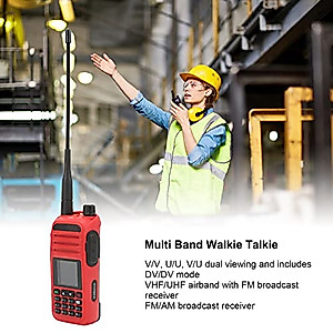 Walkie Talkie Multi Band Two Way Radio SOS Button UHF VHF AM FM Rechargeable Loud Clear Audio for Intercom (US Plug)