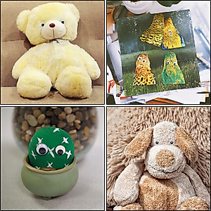 1800 Pieces Wiggle Googly Eyes Plastic Black and White Bulk Self Adhesive Googly Eyes Mixed Size 6mm 8mm 10mm for DIY Art Crafts Scrapbooking Dolls Puppets Invitation Cards