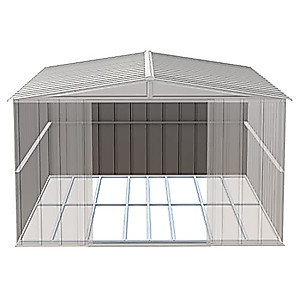 Arrow Shed Select 10' x 14' Outdoor Lockable Steel Storage Shed Building, Charcoal & Floor Frame Kit for Arrow Classic and Select Storage Sheds, Extra Large Sheds