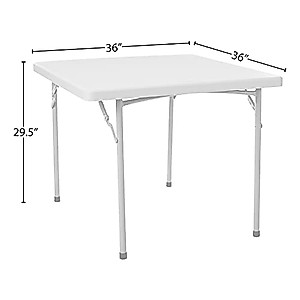 Office Star Resin Folding Table for Banquets, Picnics, and Parties, 36 Inch, Square