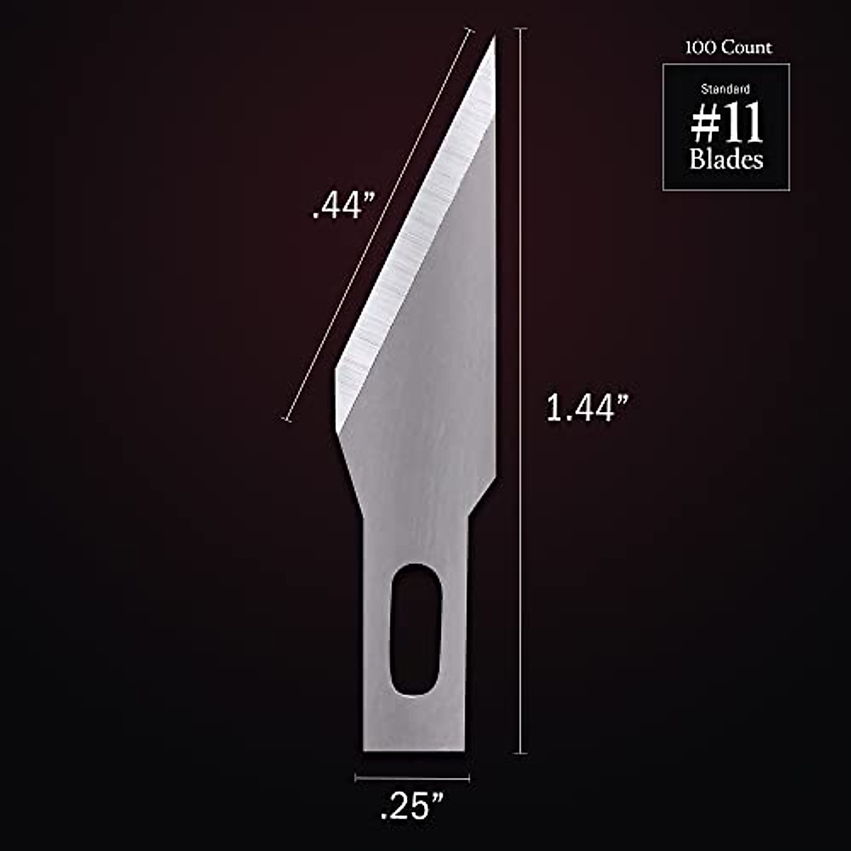 WA Portman 100 Hobby Knife Blades - 100 Count Knife Blade Refill Pack - Carbon Steel Craft Knife Blades 100 Pack - #11 Craft Blades Compatible with Most Craft Knife or Finger Blade Handles