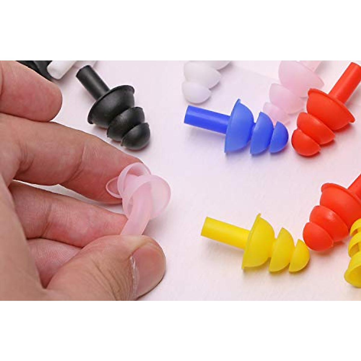 Tupalizy Reusable Soft Flexible Silicone Swimming Ear Plug Waterproof Comfortable Earplug for Sleeping, Showering, Bathing, Learning, Concerts, Airplane, Noise Reduction and Hearing Protection, 6Pairs