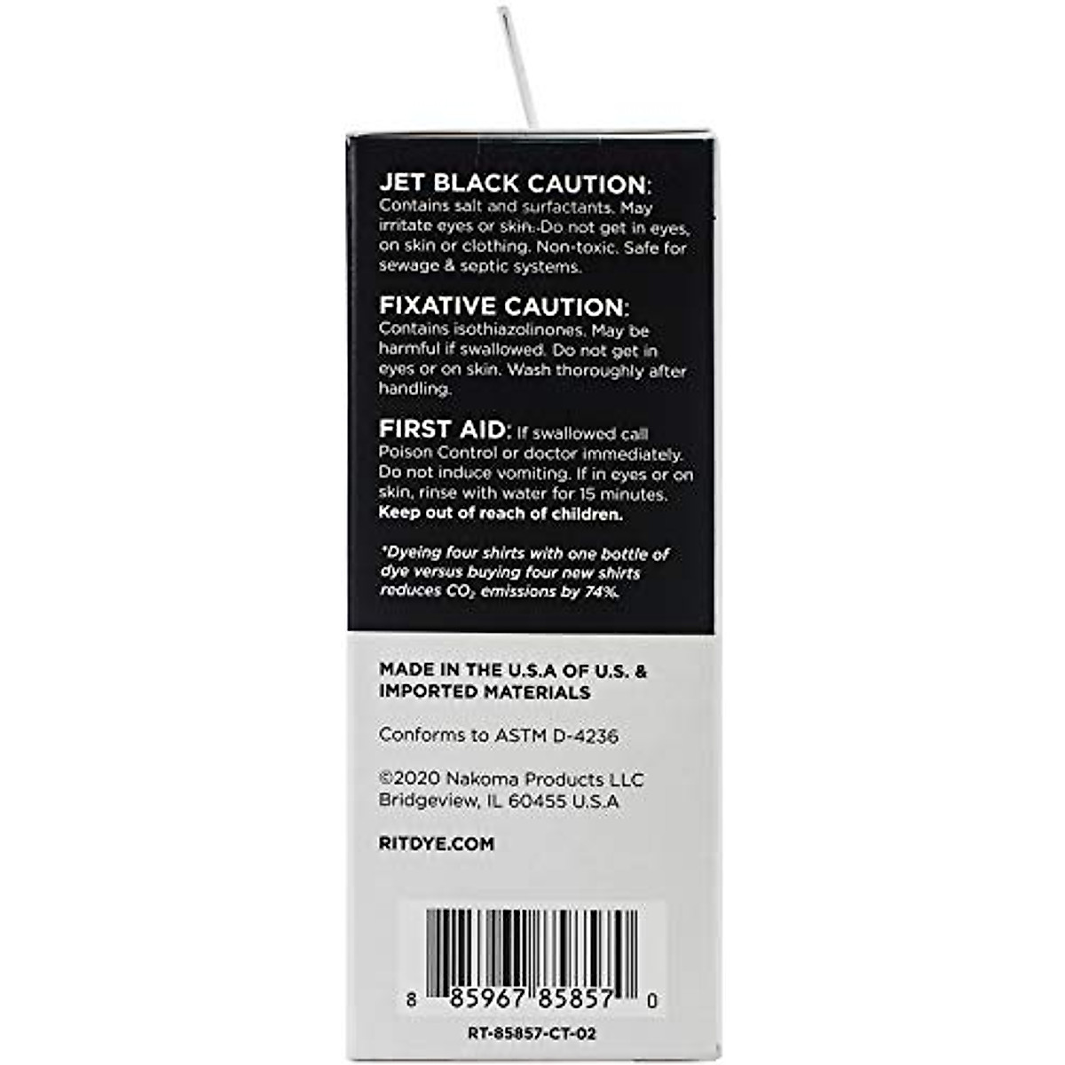 NAKOMA PRODUCTS 85857 RIT TIE DYE KIT BACK2BLACK, Back to Black