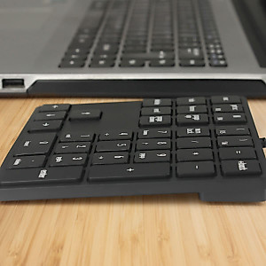 Merdia Numeric Keypads Wired Numpad 34 Keys External Mini Slim Keyboard Magic Force for Financial Cashier Securities-Black| Laptop Accessories | Num Pad | Number keypad for Laptop | Work Keyboard