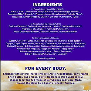 Nudy Rudy - Berrylicious Trio Bundle - Hand Cream, Liquid Hand Wash & Bar Soap - Organic Shea Butter - Natural - Non-Greasy - Moisturizer - Hand Lotion - Hand Soap - Body Wash - Skin Care - 3 Pack