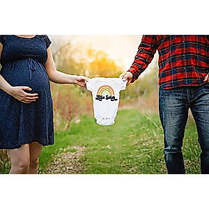 Olive Loves Apple Retro Rainbow Little Sister Sibling Reveal Announcement Bodysuit for Baby Girls Sibling Outfits Vintage Burgundy Bodysuit 6 Months