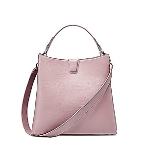 HESHE Leather Womens Handbags Tote Top Handle Bucket Bag Shoulder Bags Satchel Ladies Purses Crossbody Bag (Lilac)