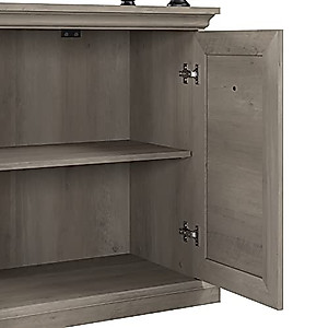 Bush Furniture Coliseum Designer Bookcase with Doors (Set of Two) in Driftwood Gray