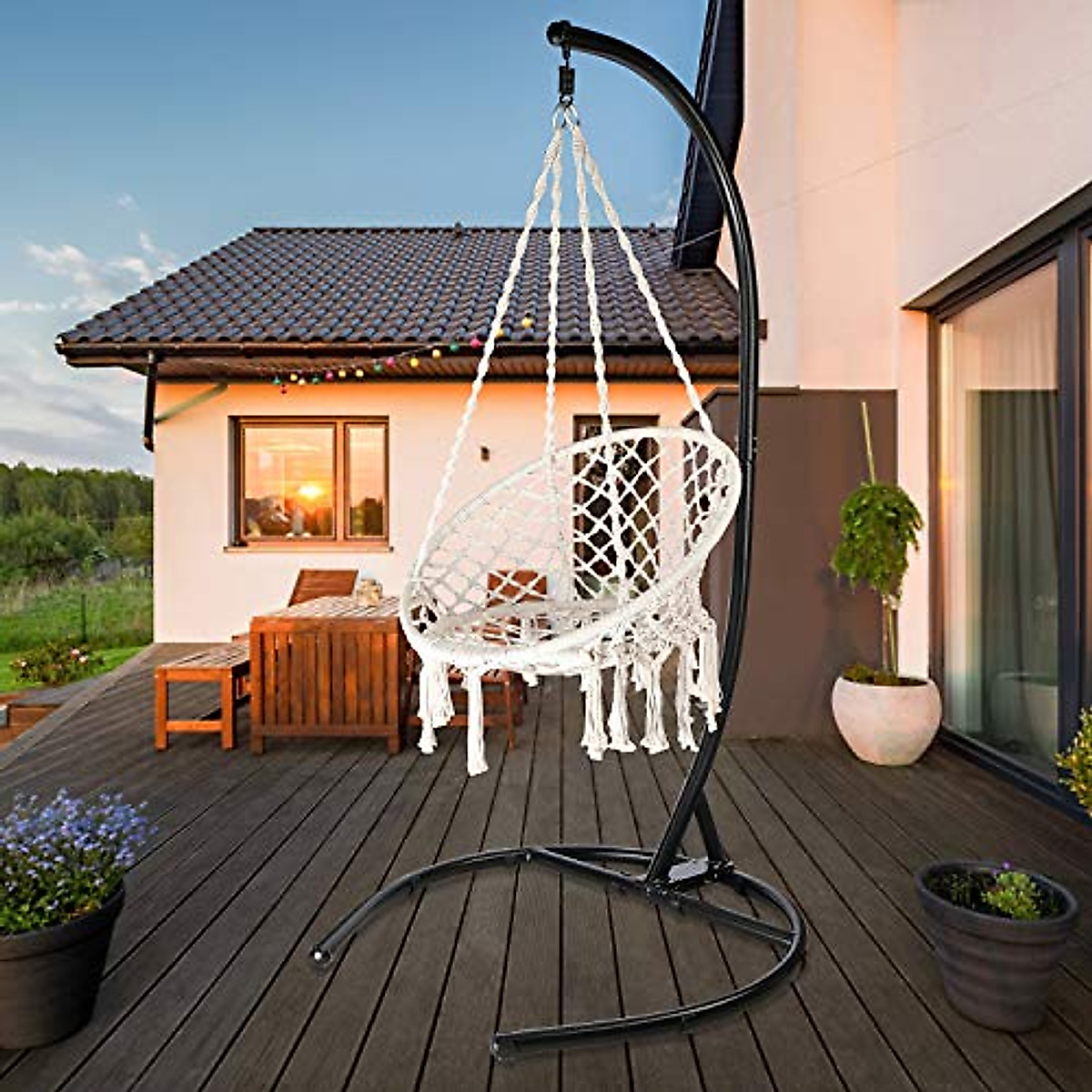 TheirNear Hanging Chair Stand (Stand Only), Hammock Chair Stand for Indoor Outdoor, Heavy Duty 330 Pound Weight Capacity