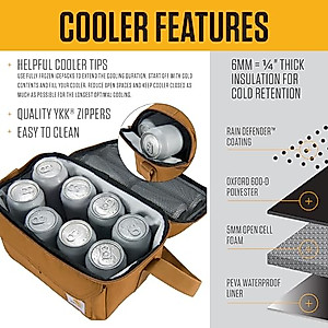 Carhartt 12 Can Two Compartment Lunch Box | Durable, Fully-Insulated Lunch Bag for Women & Men, Large Lunchbox (Black)