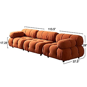 Creative Co-Op Mimosa Modular Bread Sofas, Rust