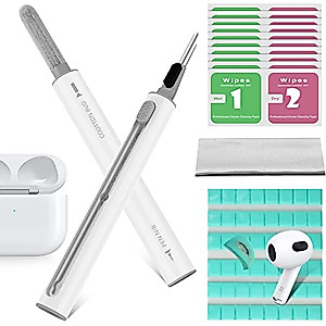 Yunerz for Airpods Cleaner Kit, Earbuds Cleaning Pen, Bluetooth Headphone Cleaning Tool with Cleaning Putty for Airpods Pro 1 2 3 and Other Earphones, Upgraded Kits with Cloth and Wet Dry Wipes