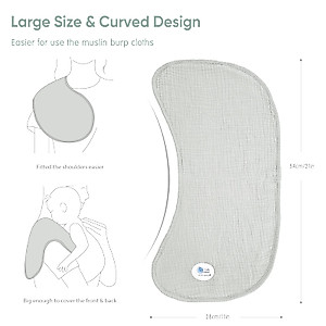 lulumoon Muslin Burp Cloths for Babies: 100% Soft Cotton Large Burping Cloths - Neutral Baby Burp Rags for Boy and Girl - Absorbent Burp Cloth for Spit-Ups 6 Pack