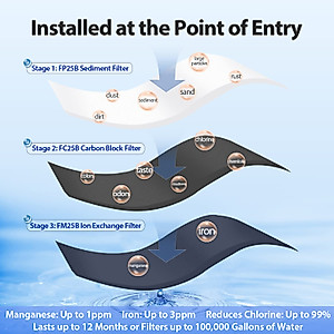 iSpring Whole House Water Filter System + Spin Down Sediment Water Filter