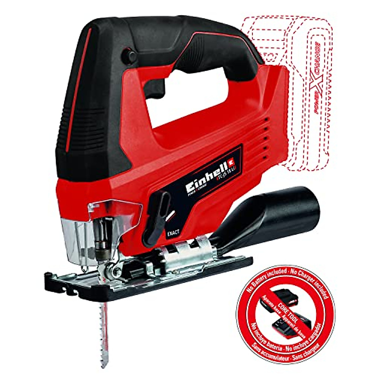 Einhell TC-JS Power X-Change 18-Volt Cordless 2700 SPM Jig Saw, 4/5-Inch Stroke Length, 45° Max Bevel Angle