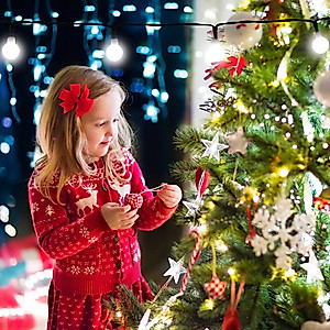 XUNATA 31ft LED String Lights, Solar Powered Flexible Waterproof 50 LEDs White Ball Lights for Indoor Outdoor Home Patio Lawn Garden Party Holiday Decorations(White)