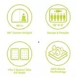 Core 6 Person Instant Tent Set- Family Tent With Lighted Dome And 2 Camping Sleeping Bags - Outdoor Tent for Camping - Waterproof Tent - Camping Tent For Privacy - Small Footprint - Camping Essentials