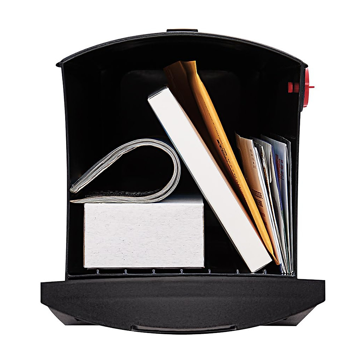 Architectural Mailboxes Patriot Plastic Post Mount Mailbox, Compatibility Code E, GMB505BAM, Black, Medium Capacity