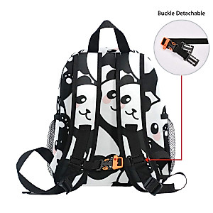 Cute Panda Backpacks for Kids Girls Boys Cartoon Pandas Bamboo Preschool Toddler Bookbag Backpack with Chest Strap Mini Adorable Animals Kindergarten School Bags