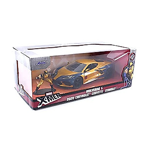 Jada Toys Marvel Wolverine X-Men 1:24 2020 Chevy Corvette Die-Cast Car with 2.75" Wolverine Figure