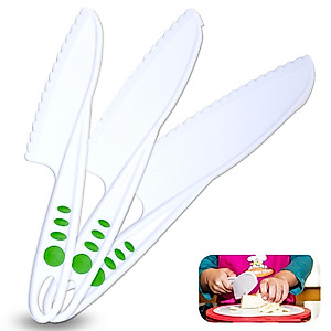 Curious Chef 3-Piece Nylon Knife Set, Real Cooking Tools Made To Fit Kids’ Hands; Great Gift For Birthdays, Holidays And Other Special Occasions