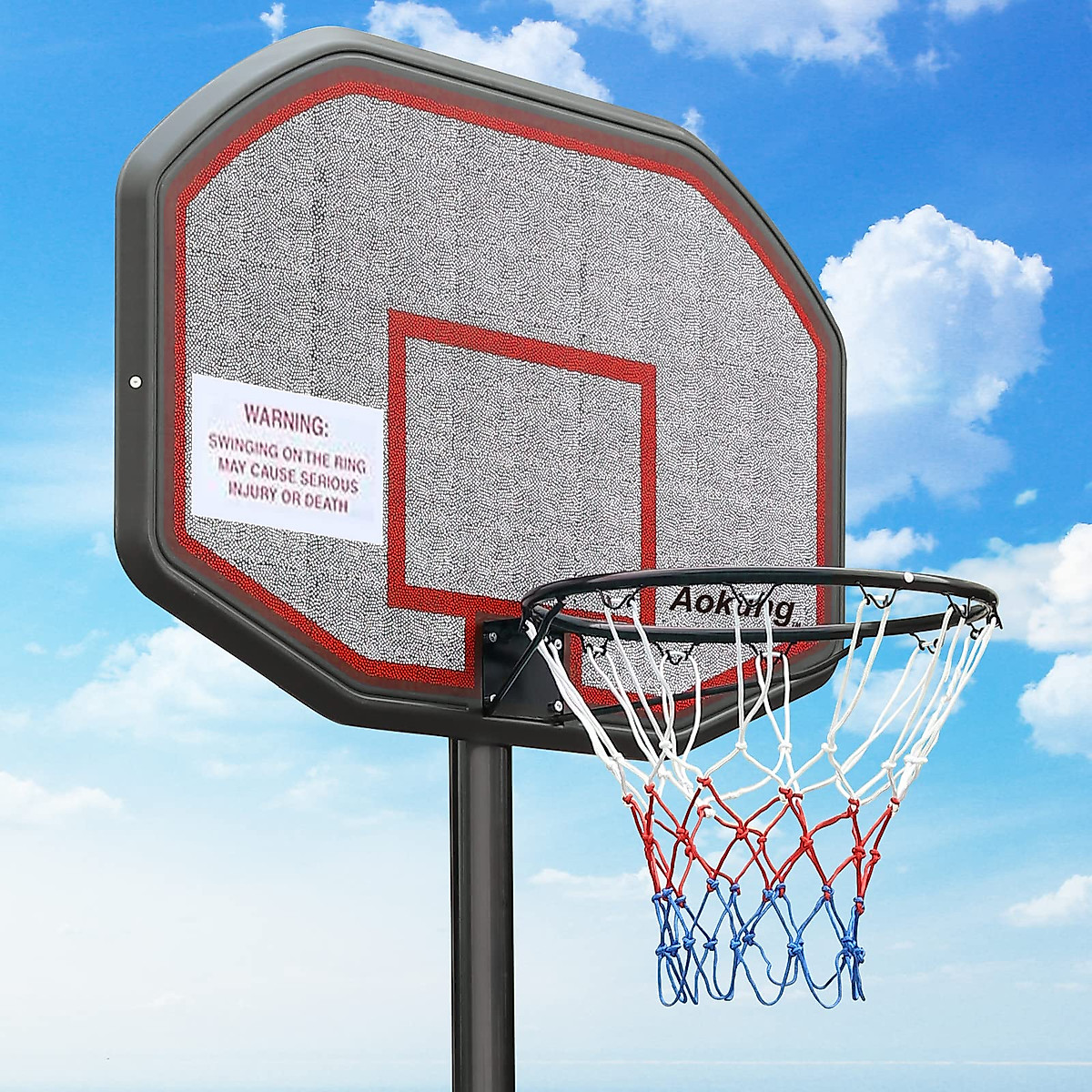 aokung Family Portable Basketball Hoop & Goals with 43" Impact Backboard Basketball System Height Adjustable 6.5ft - 10ft for Youth and Adults Indoor Outdoor