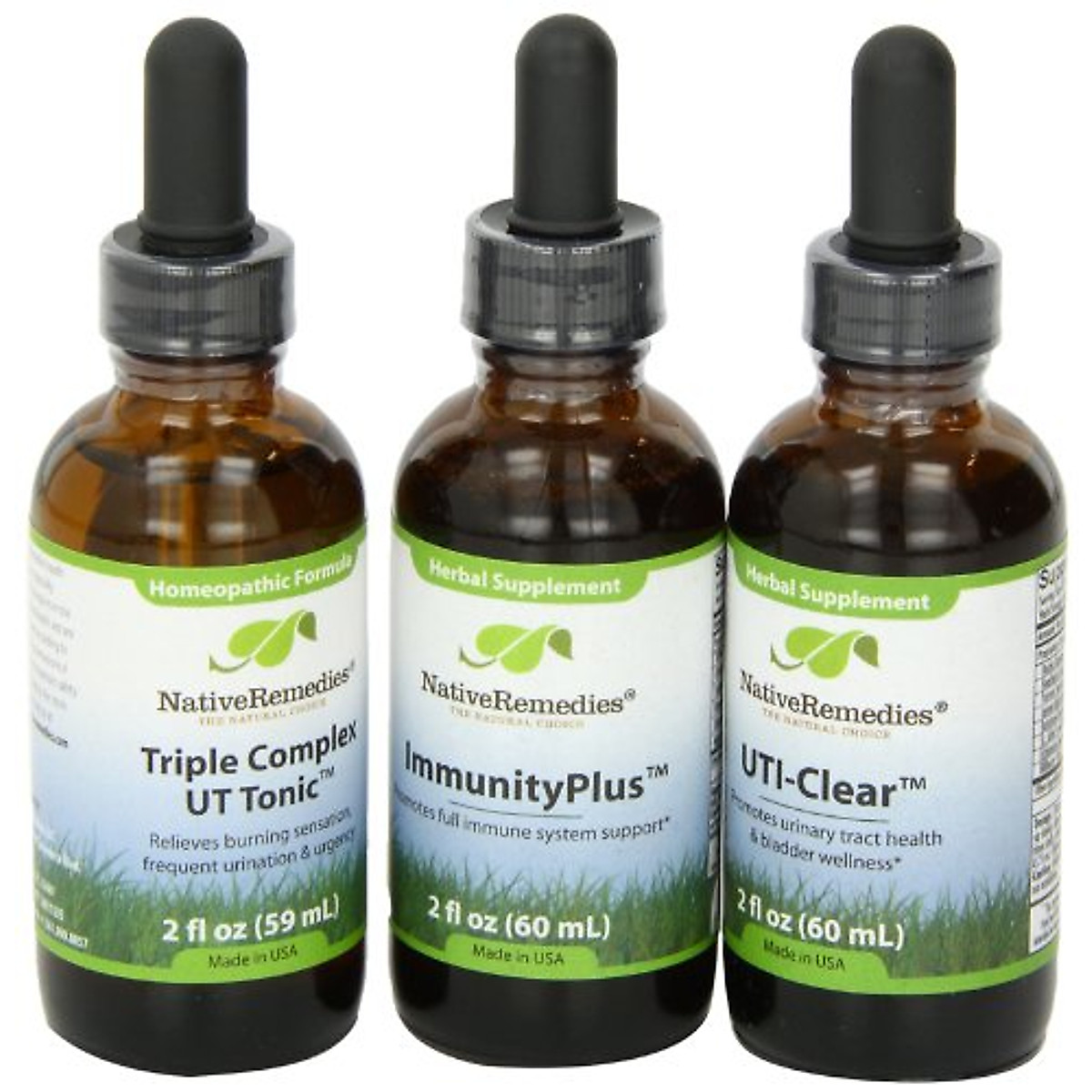 Native Remedies Immunity Plus, UTI-Clear and Triple Complex UT-Tonic 2 fl oz (each)