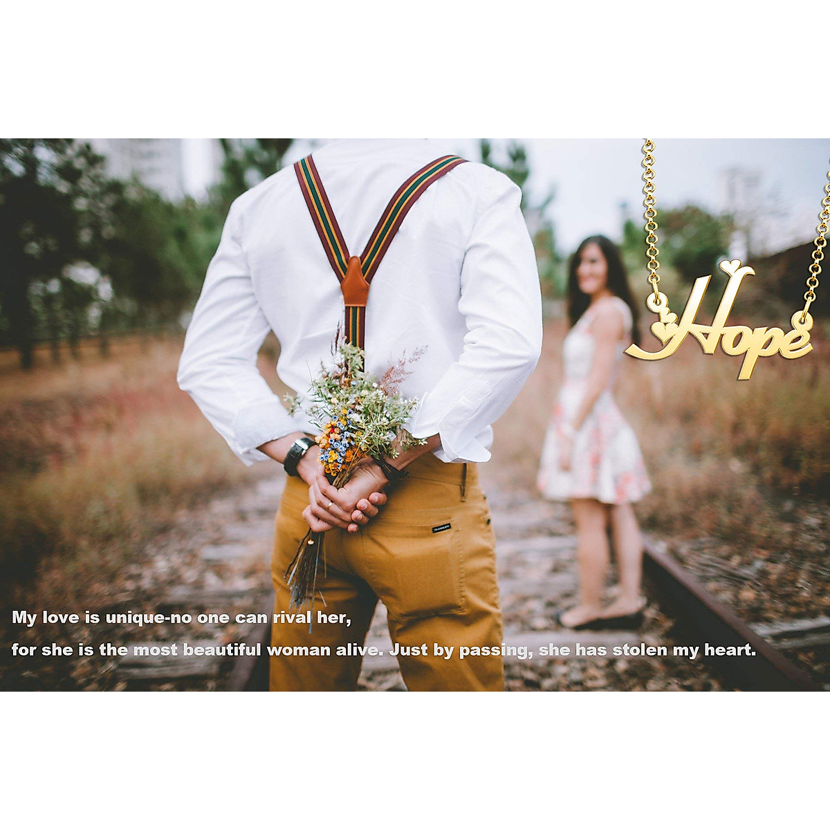 Lifequeen Custom Name Necklace Personalized Womens Name Necklace Gold Name Plate Necklace with Name Heart Customized Gift for Men