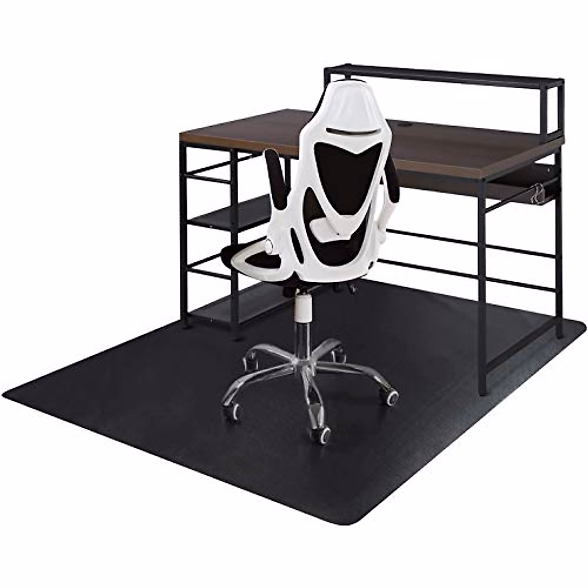 Office Chair Mat, Hard Floor Mat for Desk, 63" x 51" Multi-Purpose Office Desk Chair Mat for Hardwood Floors, Non-Toxic PVC Protector Floor Mat for Home, Updated Version (Black)