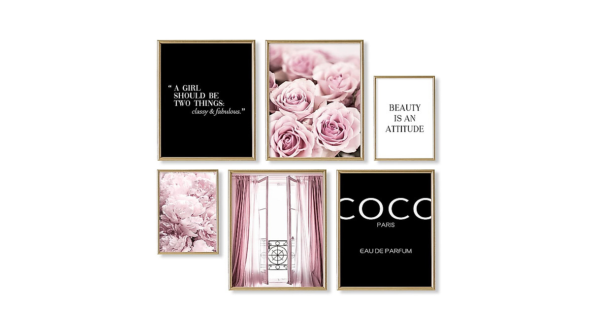 Glam Pink Motivational Quotes Wall Art for Your Space