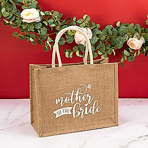 PARBEE Wedding Gift Bag Bridal Shower Jute Tote Bags, Gift Bag for Engagement, Bachelorette, Wedding Party, Honeymoon - Mother of the Bride