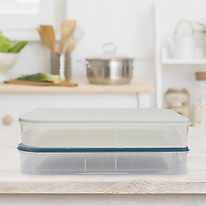 DECHOUS 3 Layer Food Storage Containers, Dumpling Box, Refrigerator Stackable Vegetable Organizer with Lid, Clear Food Crisper Keep Food Fresh Dumpling Containers Bin