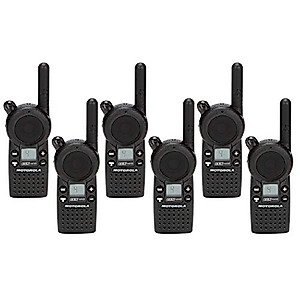 6 Pack of Motorola CLS1410 Walkie Talkie Radios with Headsets & 6-Bank Charger