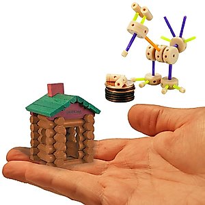 Worlds Smallest Building Toys Set of 2: Tinkertoy and Lincoln Logs