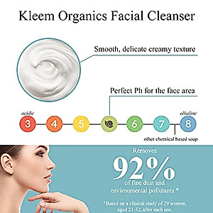 Organic Facial Cleanser - Anti Aging Vitamin C Face Wash - Breakout & Blemish - Clear Pores on Oily, Dry & Sensitive Skin with Organic Ingredients - Gentle, Brightening & Hydrating Face Wash - 4.05 oz