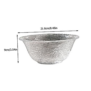 Alipis 2 Pcs Transparent Salad Bowl Old Fashioned Glass Vegetable Container Trifle Bowl Glass Pasta Crystal Serving Bowl Deep Soup Fruit Bowls Glass Bowl Simple Style Bowl Yogurt Bowl