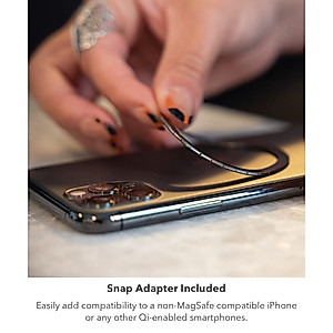 mophie Snap+ Powerstation Wireless Stand - Black - Compatible with MagSafe Enabled iPhones or Any Qi-Enabled Smartphones, Including Apple, Samsung, or Google Phones