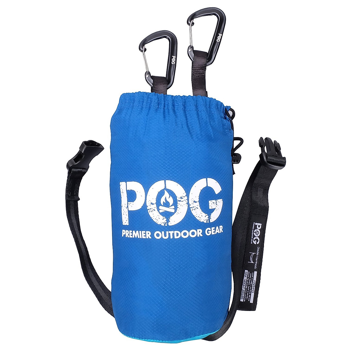 POG Premium Double Hammock - Ripstop Nylon with Aluminum Carabiners & 9 Feet Long Straps Included. (Sapphire Blue/Lake Blue, 78" W x 125" L)
