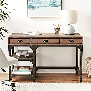 ACME Gorden Desk - 92325 - Weathered Oak & Antique Silver