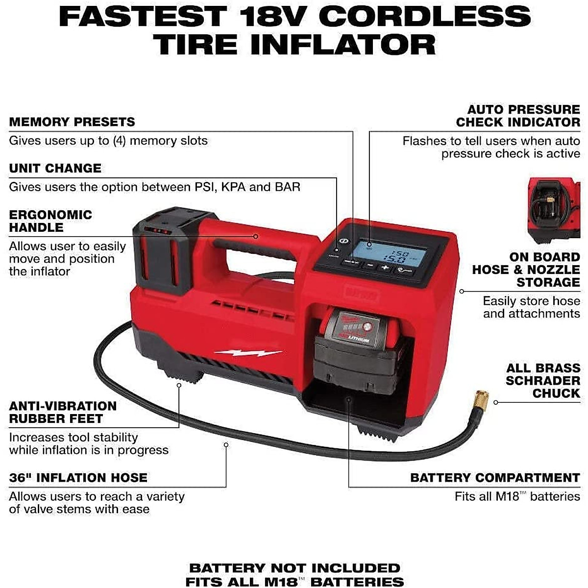 2848-20 for milwaukee air compressor M18 Air & Tire Inflator Bare Tool NEW