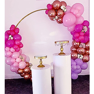 Hot Pink Balloon Arch kit Rose Gold Metallic Balloon Garland Latex Balloons Arch for Bridal Shower Mother's Day Baby Shower Wedding Birthday holiday Party Decorations Supplies for Girls and Women