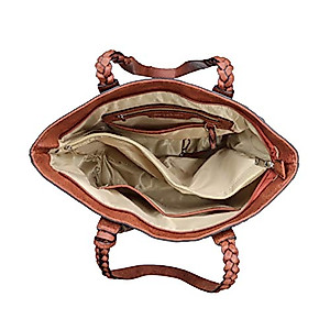 Lady Conceal Concealed Carry Purse - Locking Cora Stitched Gun Tote (Mahogany)