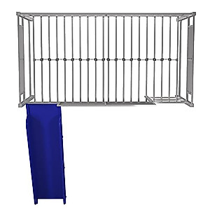 DHP Junior Twin Metal Loft Bed with Slide, Multifunctional Design, Silver with Blue Slide